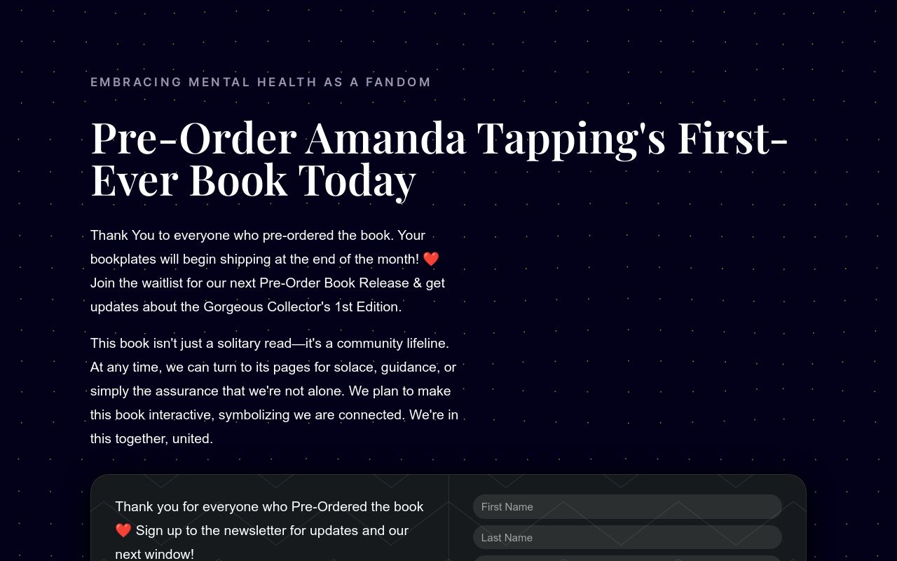Amanda Tapping's Book Pre-Order